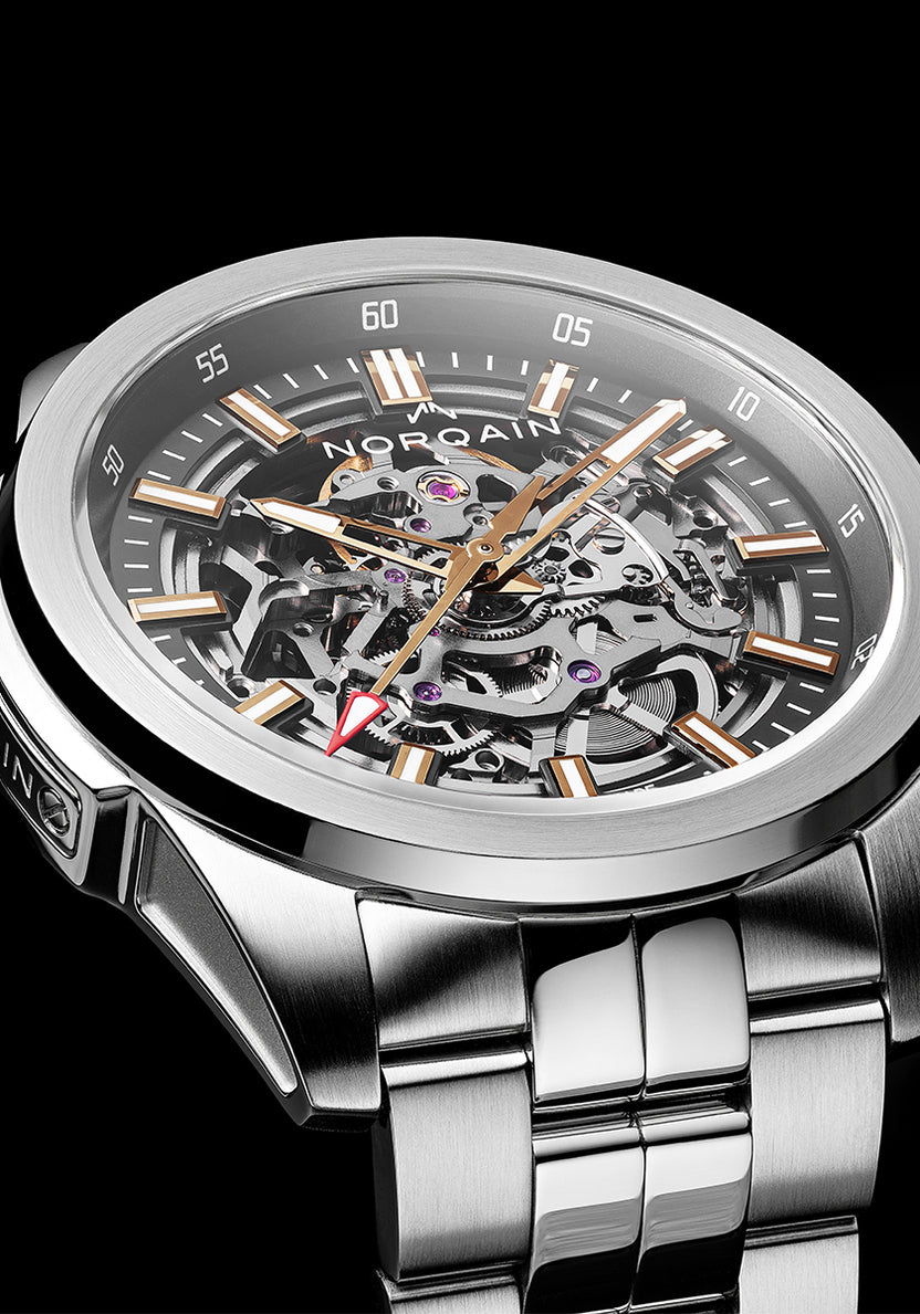Independence Skeleton 42mm Grey | NORQAIN Swiss Made Watches - NORQAIN