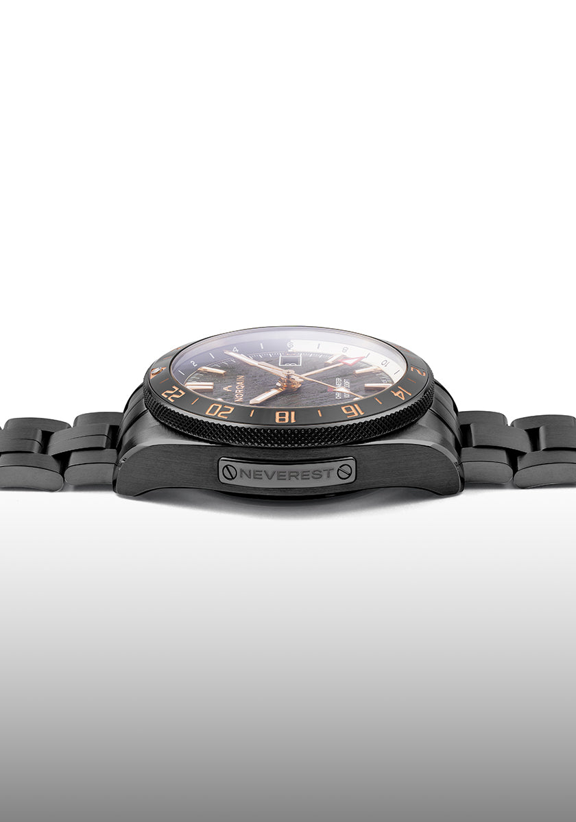 NEVEREST GMT Glacier 41mm DLC Grey & Gold | NORQAIN Swiss Made Watches ...