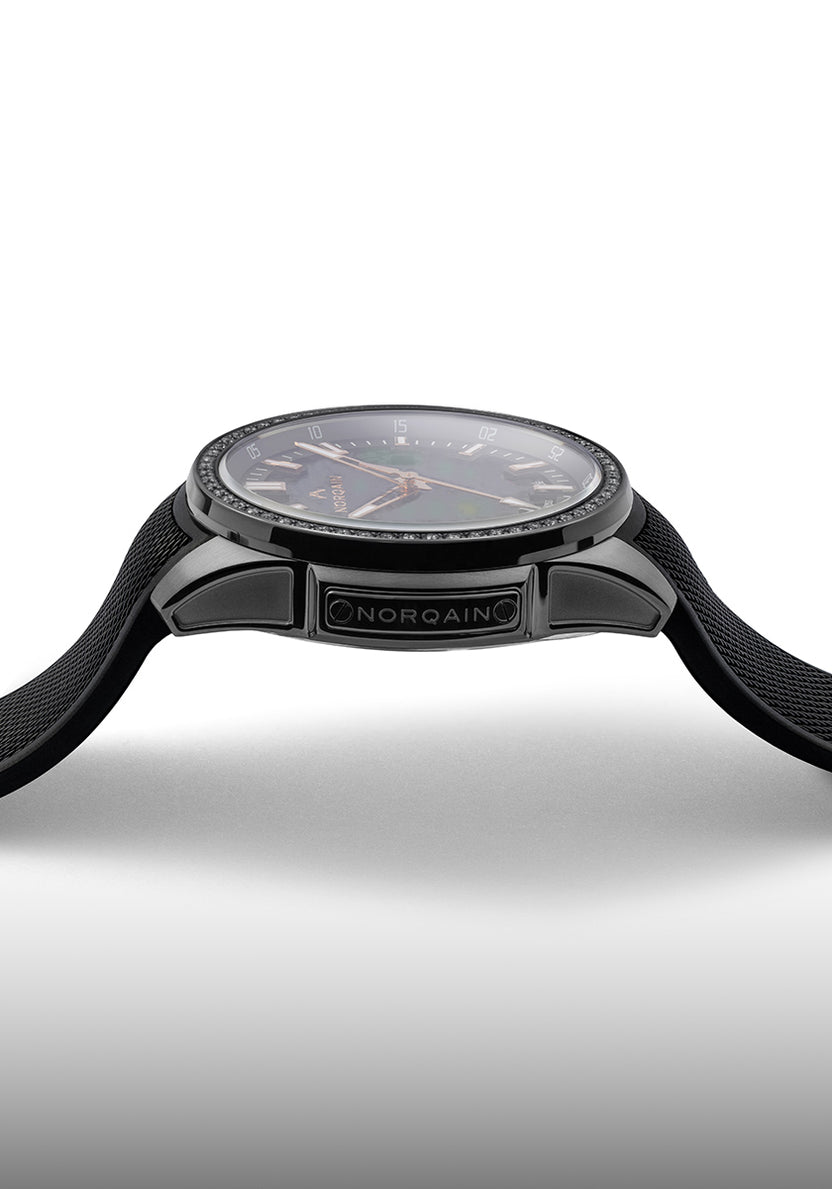 Independence 40mm Black MOP Black Diamonds | NORQAIN Swiss Made Watch ...
