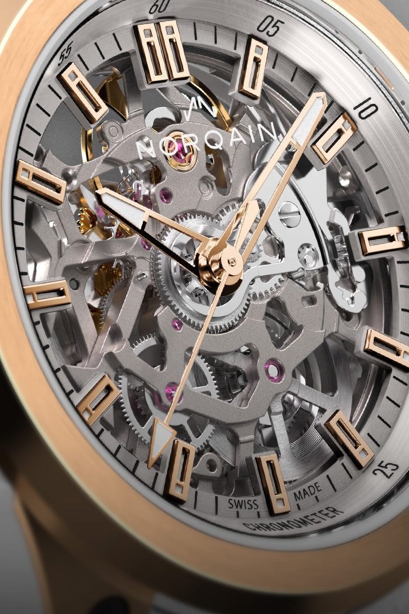 Wild ONE Skeleton 39mm Red Gold | NORQAIN Swiss Made Watches - NORQAIN