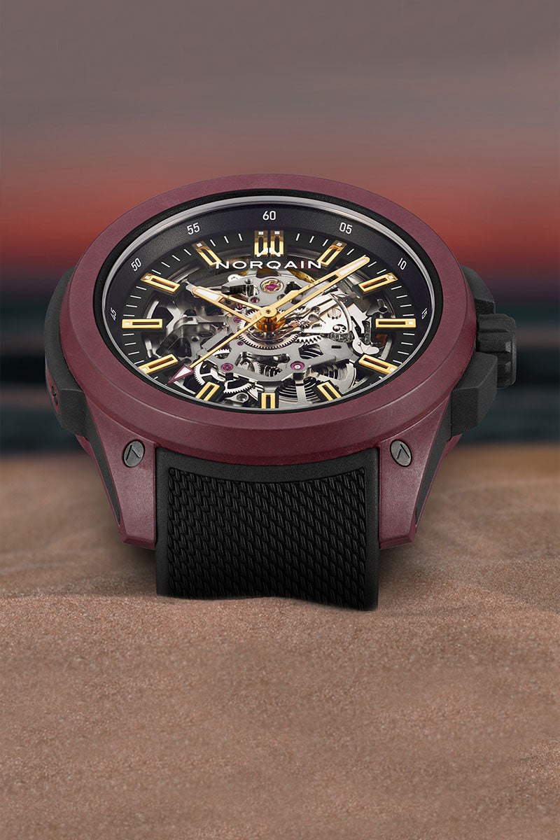 Wild ONE Skeleton 42mm Burgundy | NORQAIN Swiss Made Watches - NORQAIN