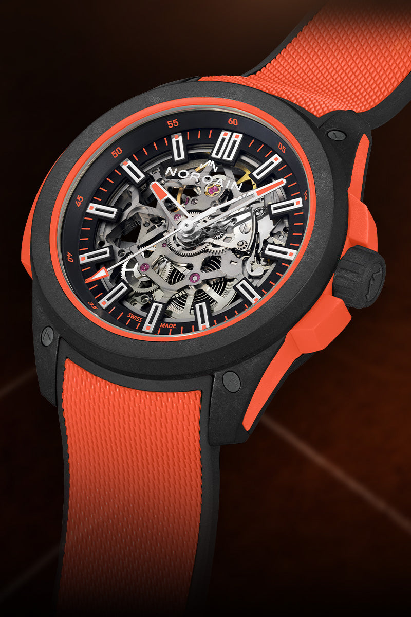 Wild ONE Skeleton 42mm Coral | NORQAIN Swiss Made Watches - NORQAIN