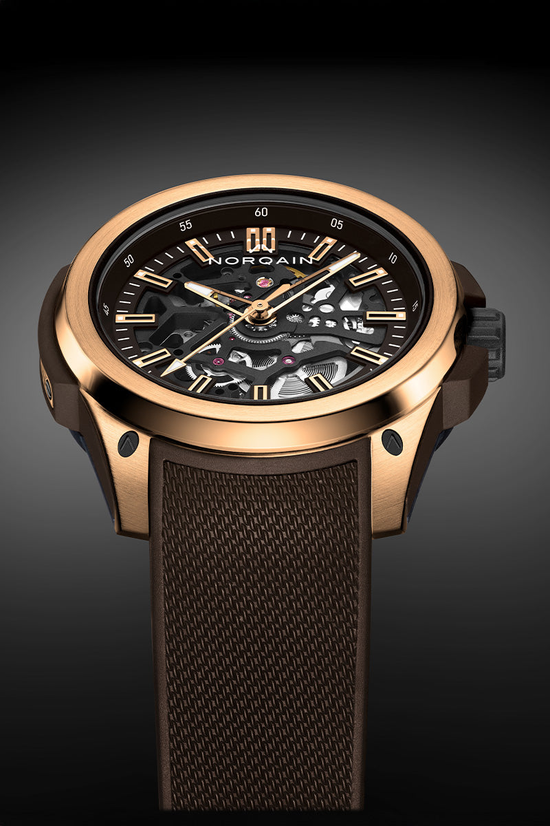 Wild One Skeleton 42mm Gold | NORQAIN Swiss Made Watches - NORQAIN